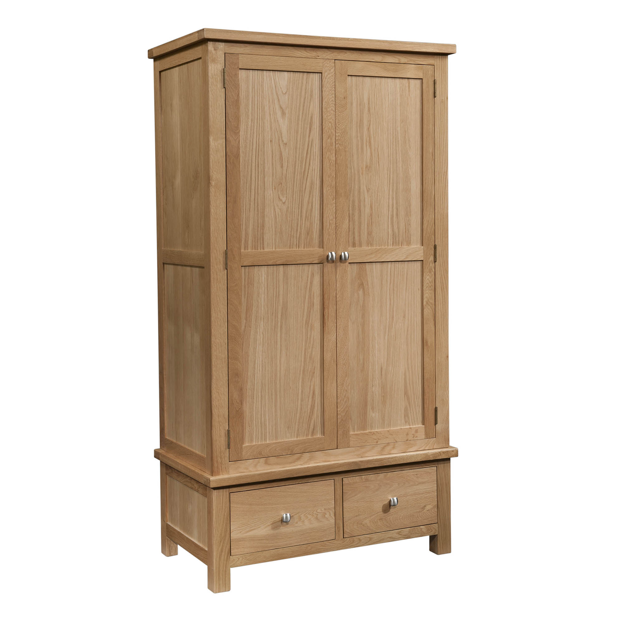 Dorchester Oak 2 Door, 2 Drawer Wardrobe | Pine and Oak