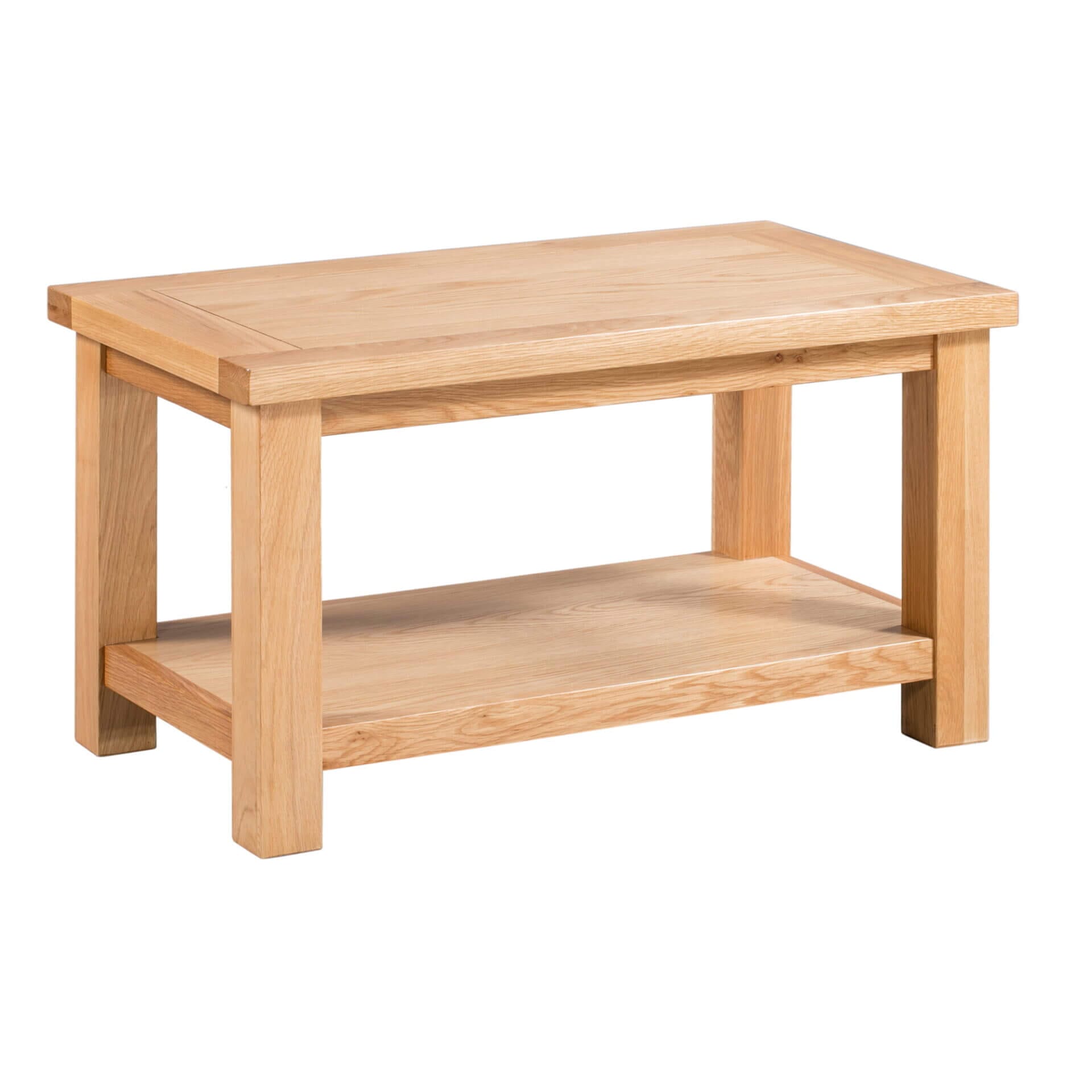 Dorchester Oak Small Coffee Table with Shelf Pine and Oak