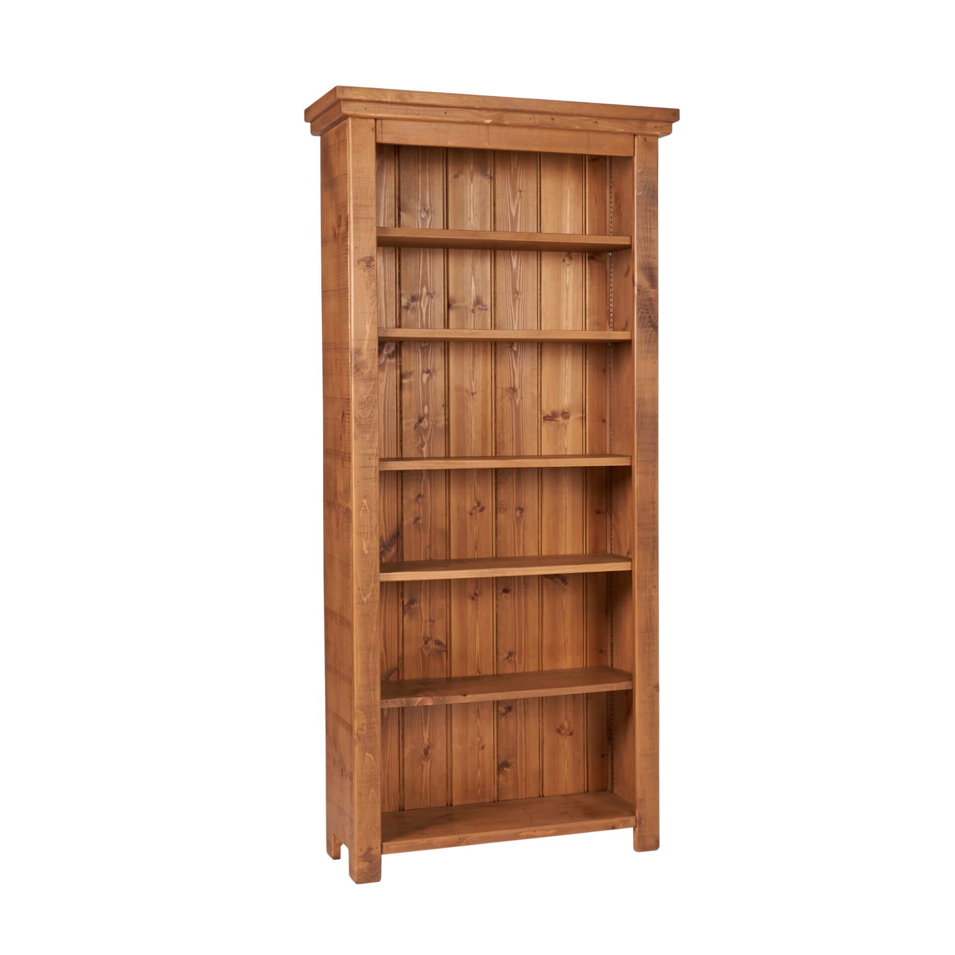 Solid oak bookcase adjustable shelves store