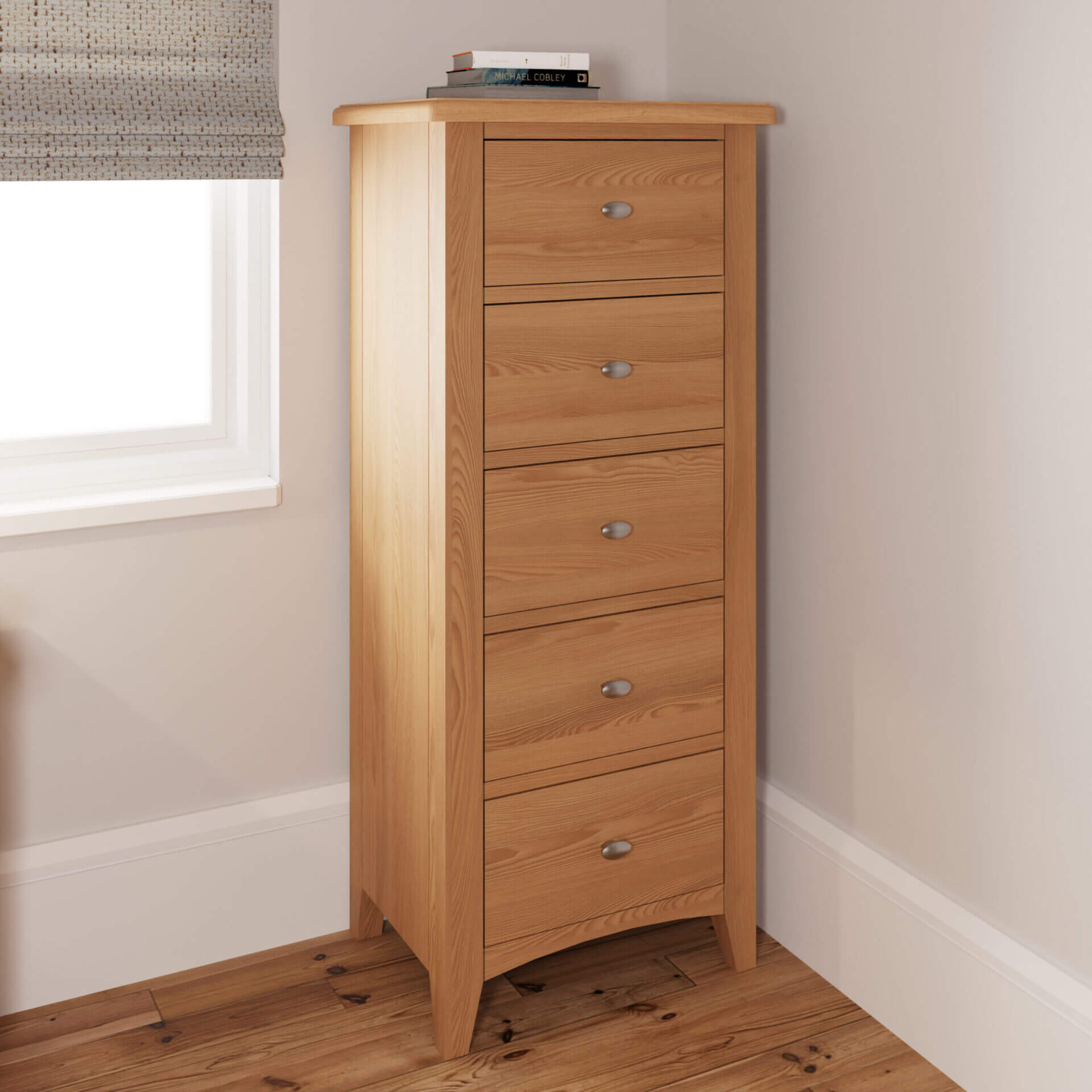 Narrow oak drawers store